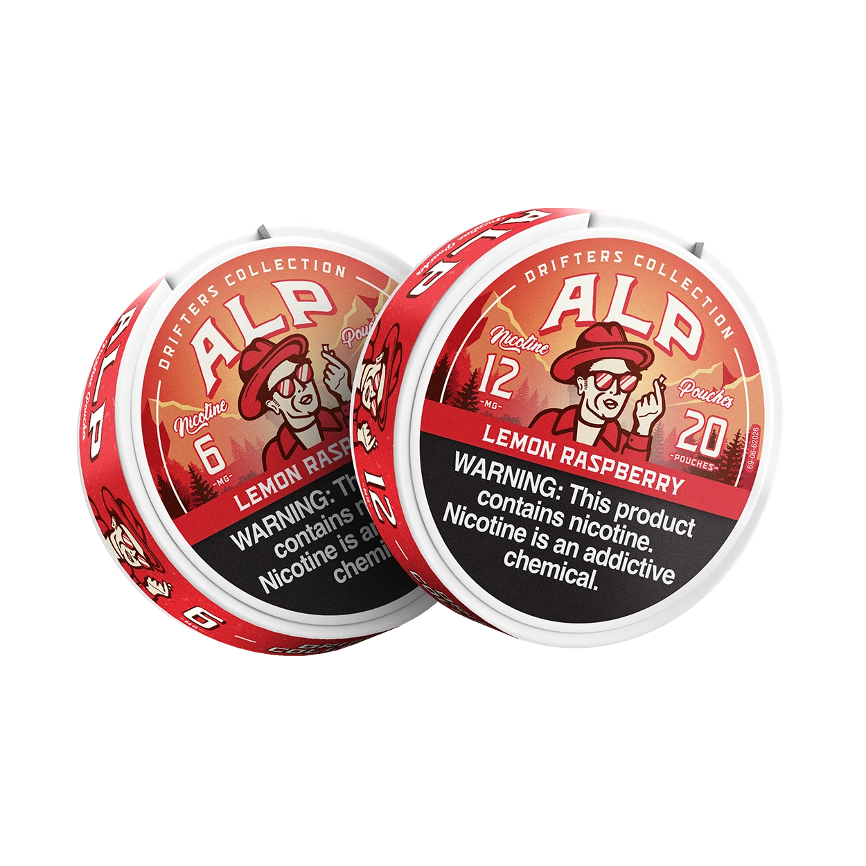 Drifters Lemon Raspberry Nicotine Pouches - 6 & 12 MG | ALP Pouches