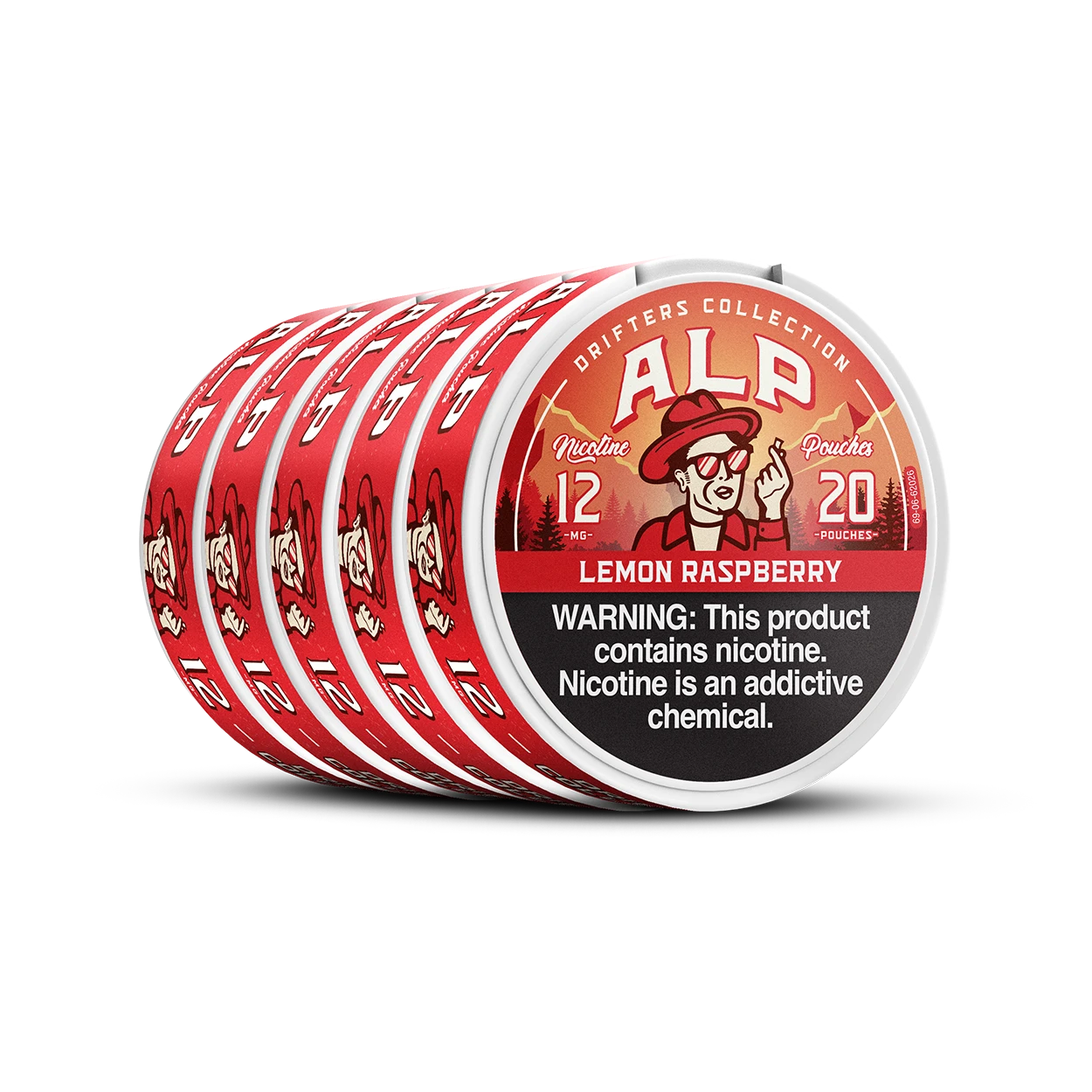 Drifters Lemon Raspberry Nicotine Pouches - 6 & 12 MG | ALP Pouches